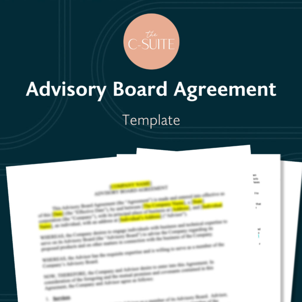 Advisory Board Agreement Template | The C-Suite