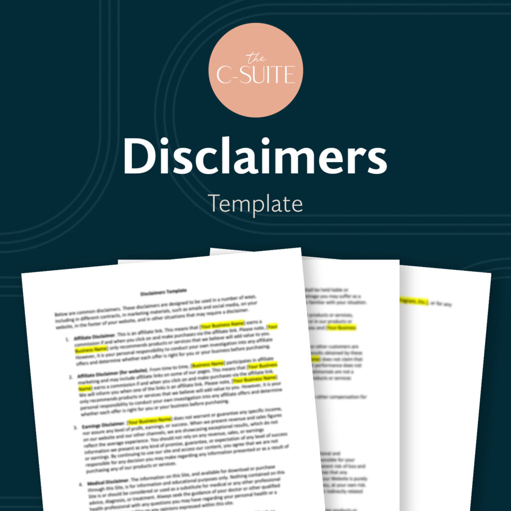Disclaimers | The C-Suite