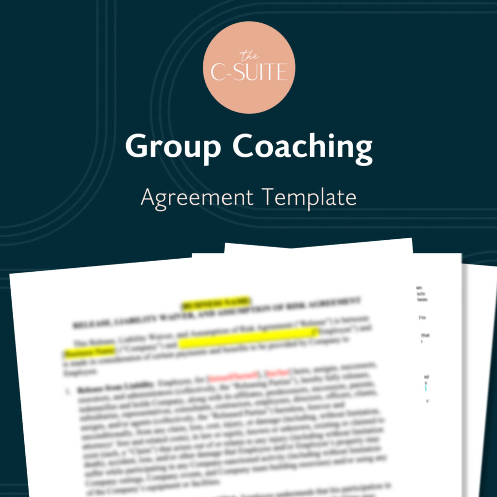 Group Coaching Agreement Template | The C-Suite