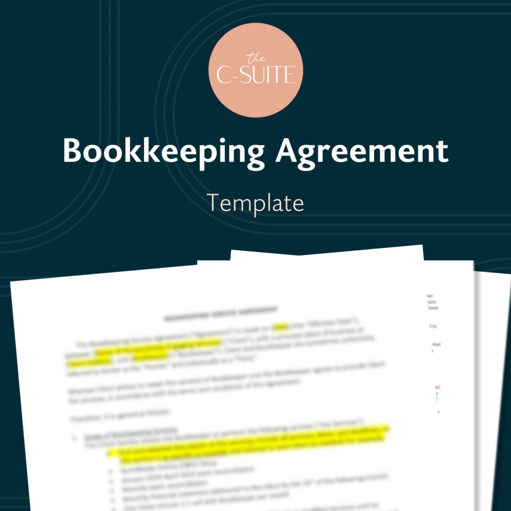 Bookkeeping Agreement Template | The C-Suite