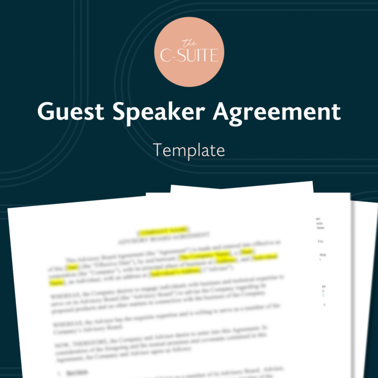 Guest Speaker Agreement Template | The C-Suite